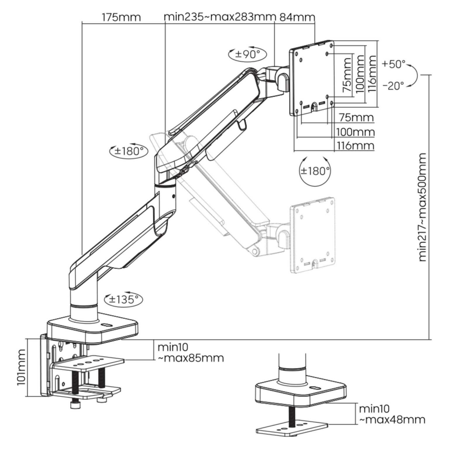MT49 MONITOR ARM – OPLITE