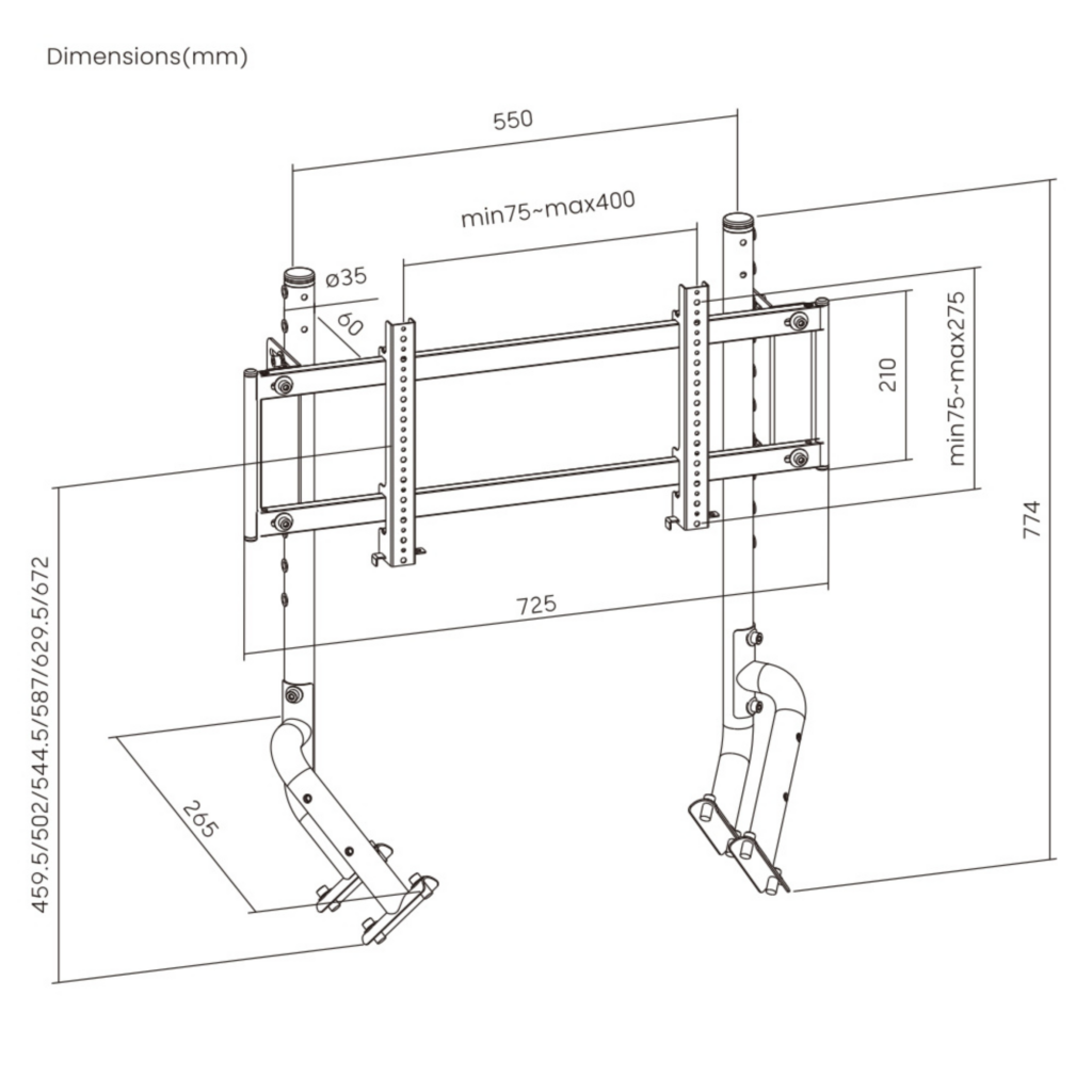 R8 Single Monitor Mount Black - OPLITE